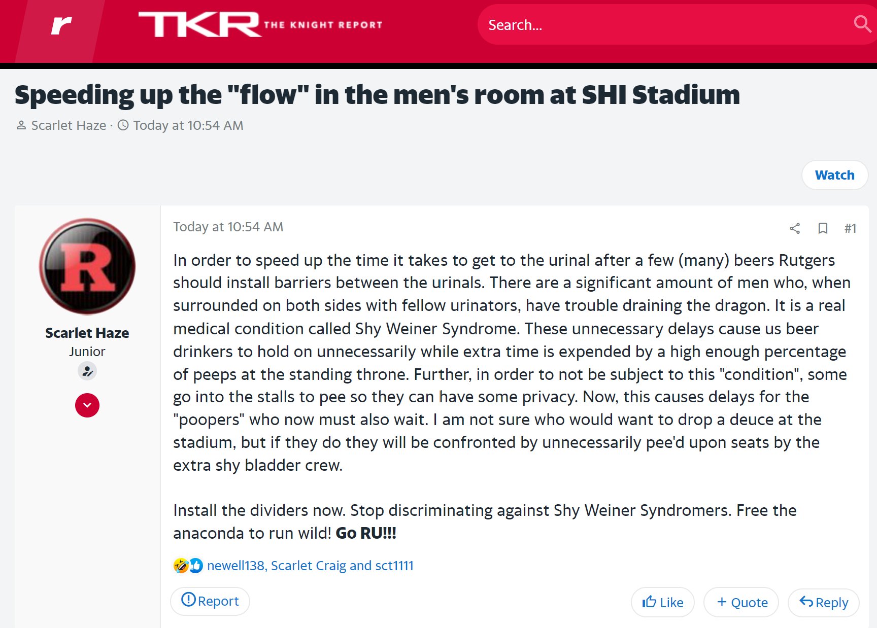 Message Board Geniuses on Twitter: "#Rutgers needs to stop discriminating against fans with Shy ...