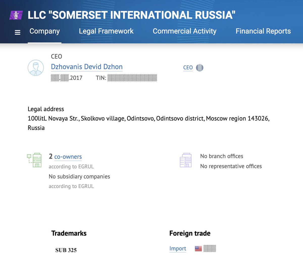 @TheeRougarou Geovanis is CEO of Somerset International Russia, which ...