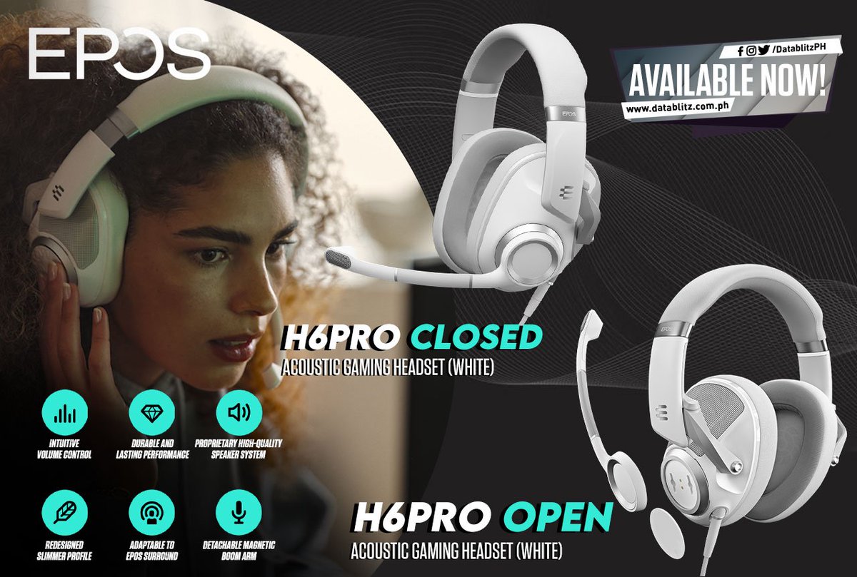 DataBlitz on Twitter: "ENGAGE. IMMERSE. INDULGE. EPOS H6PRO Closed Acoustic Gaming Headset ...