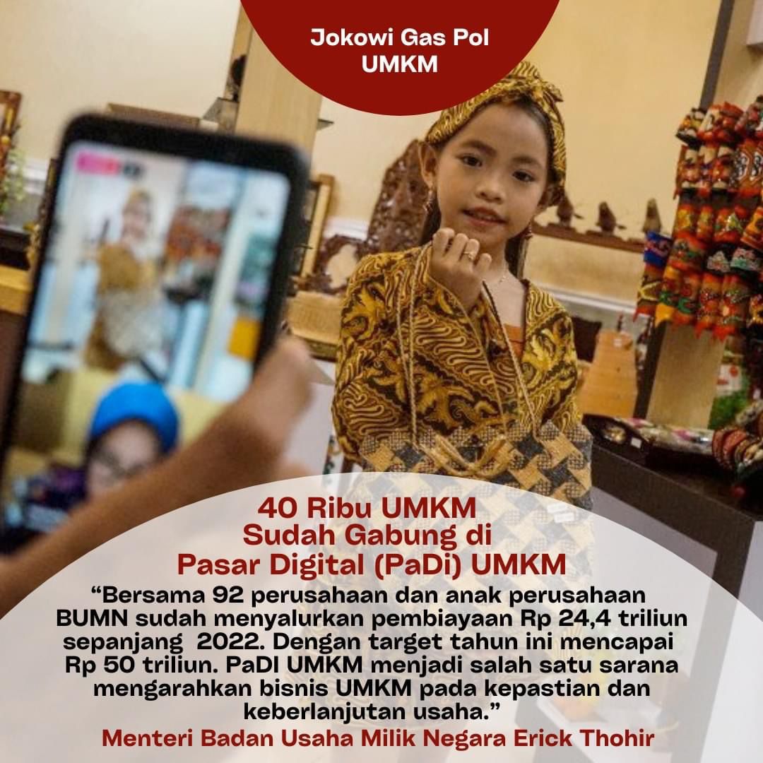 KerjaHasil_id on Twitter: "Menteri BUMN Erick Thohir mengatakan, sebanyak 40 ribu UMKM telah ...