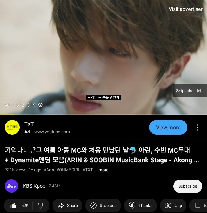 Pannkpop on Twitter: "What netizens say about Big Hit running TXT's music video ads, Knetz react ...