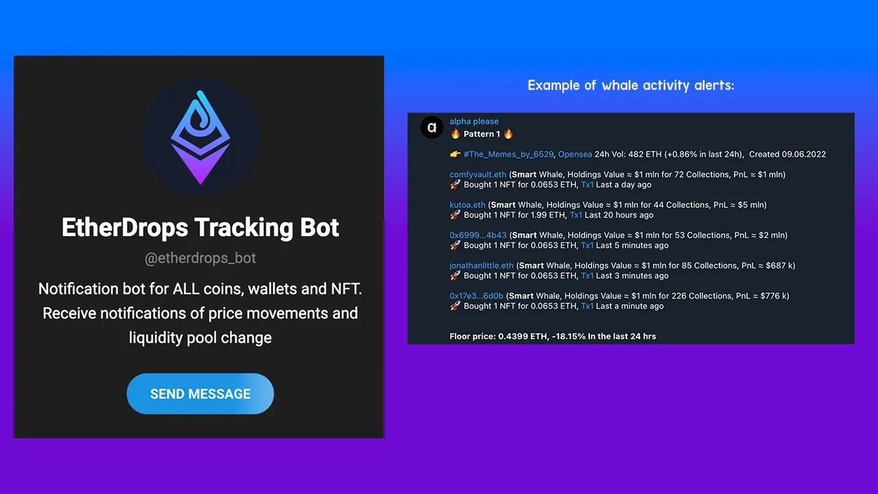 Aylo on Twitter: "9. @etherdrops_bot I use EtherDrops to get Telegram notifications on whale ...