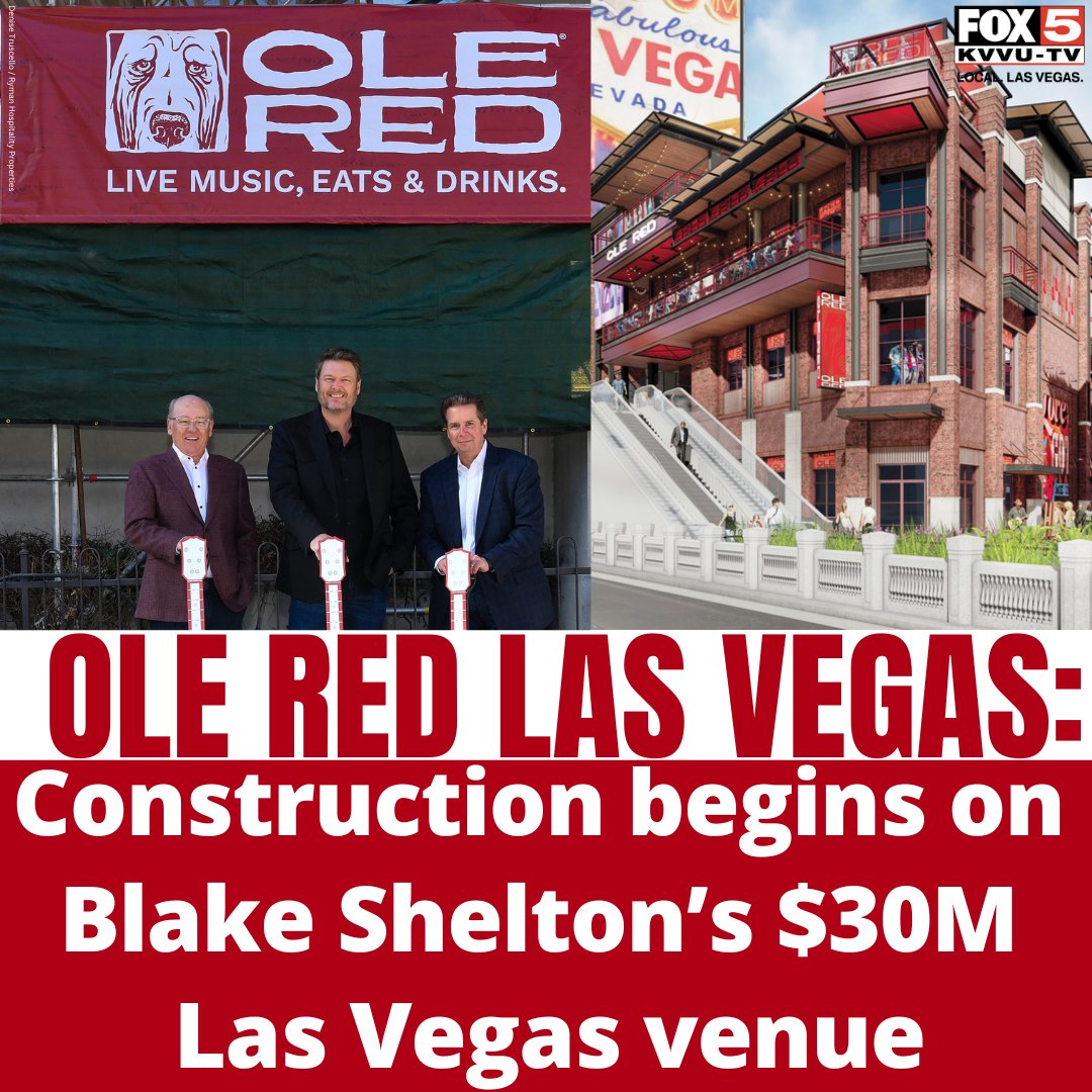 .@BlakeShelton's Ole Red Las Vegas, which is expected to cost ...