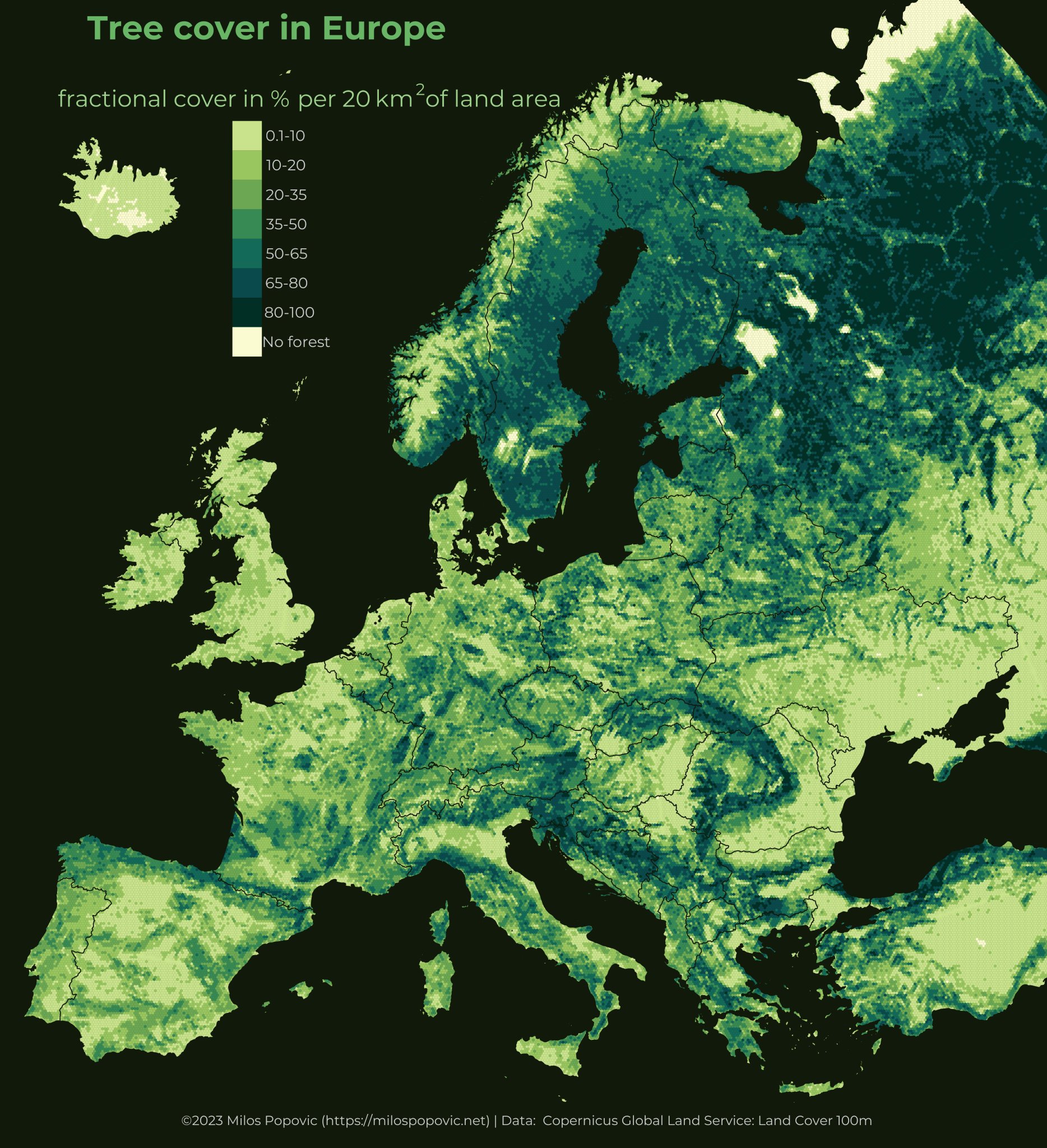 Milos Popovic on Twitter: "Happy to share my new map of tree cover in Europe! #europe #forest # ...