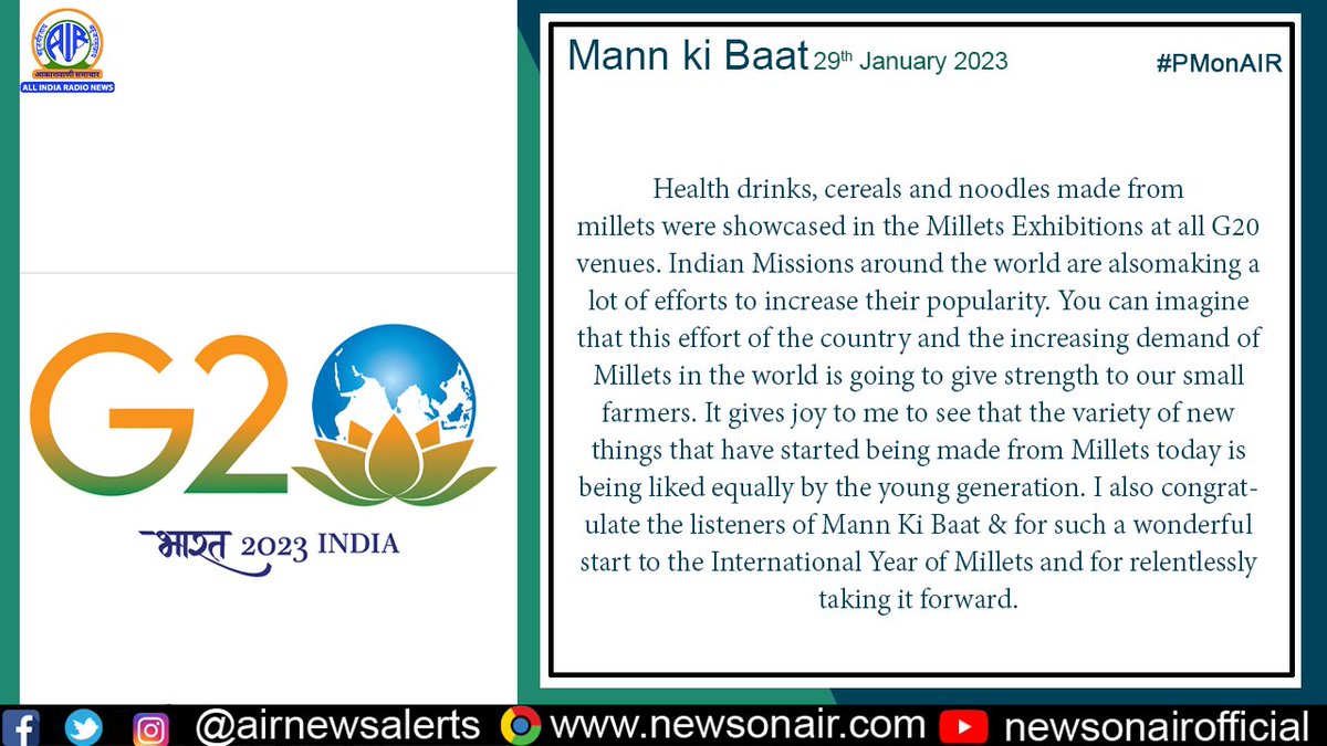 Health drinks, cereals and noodles made from millets were showcased in ...