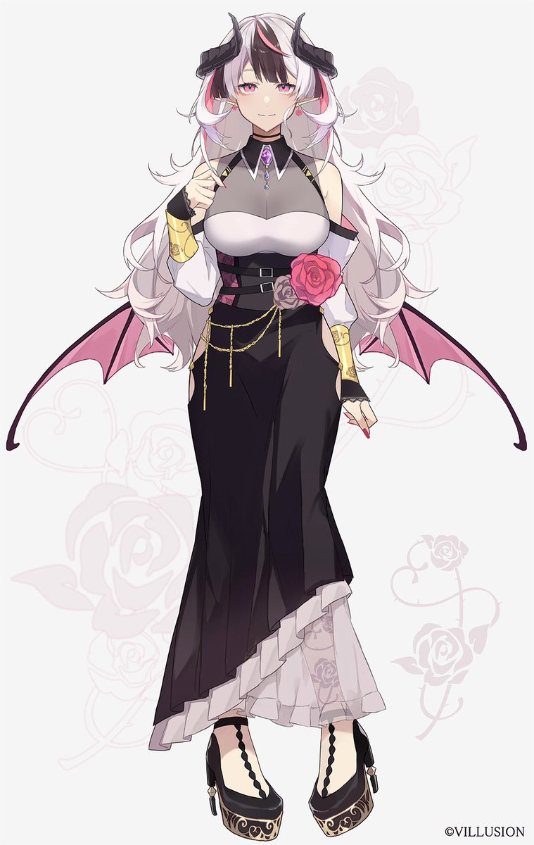「VILLUSION所属ライバーの妖紫ロゼさん( @ayks_Roze )のデザイ」|慶善 | ᴋᴇɪᴢᴇɴのイラスト