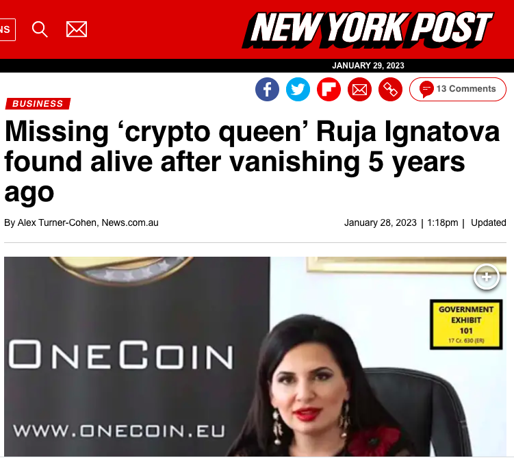 Rob Byrne on Twitter: "Has the Missing Cryptoqueen really re-appeared? Lots of speculation since ...