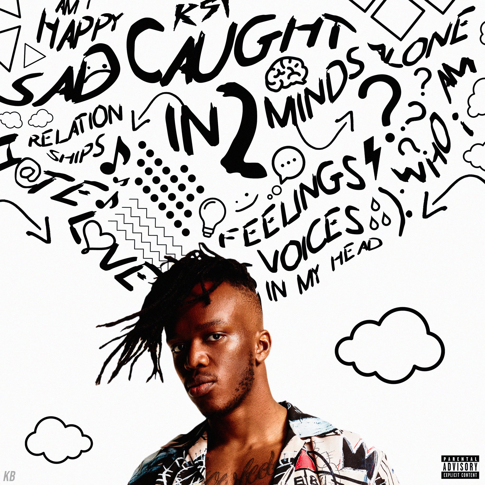 KB on Twitter: "KSI Caught In Two Minds Album Cover This album cover signifies the volume of JJ ...