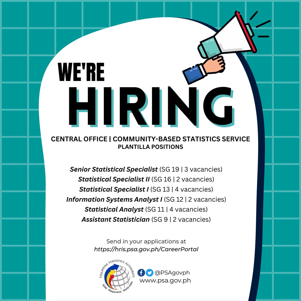 Philippine Statistics Authority on Twitter: "Call for Applicants for Vacant Positions at the ...