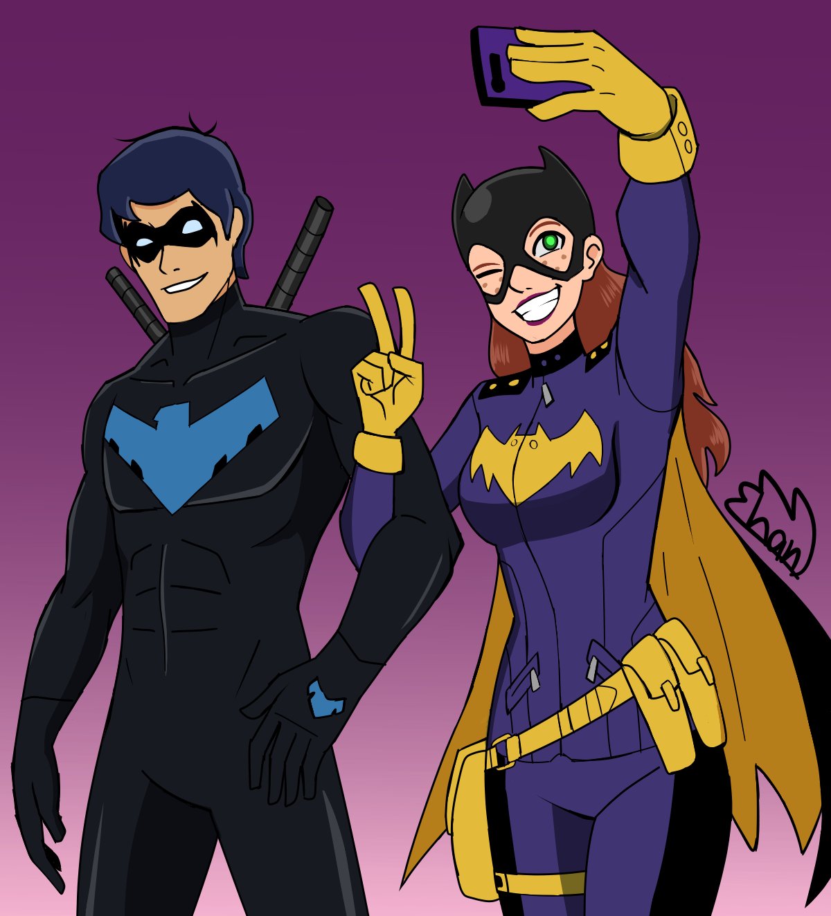 Batgirl And Nightwing Fan Art