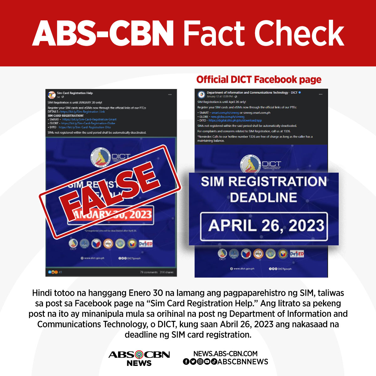 ABS-CBN News on Twitter: "RT @abscbnfactcheck: #ABSCBNFactCheck Rating: FALSE Hindi totoong ...