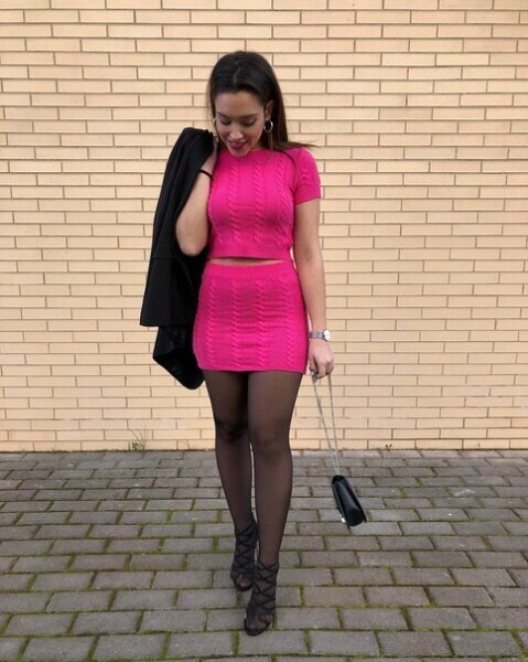 Amateur Pantyhose On Twitter Pink Miniskirt Sexy High Heels And