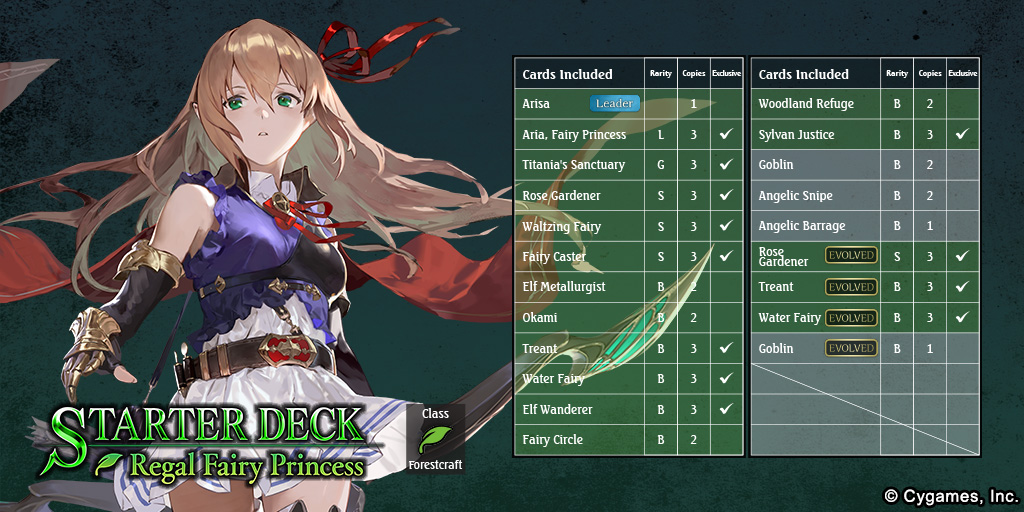 Shadowverse: Evolve on Twitter: "Introducing Arisa and the Forestcraft Starter Deck "Regal Fairy ...