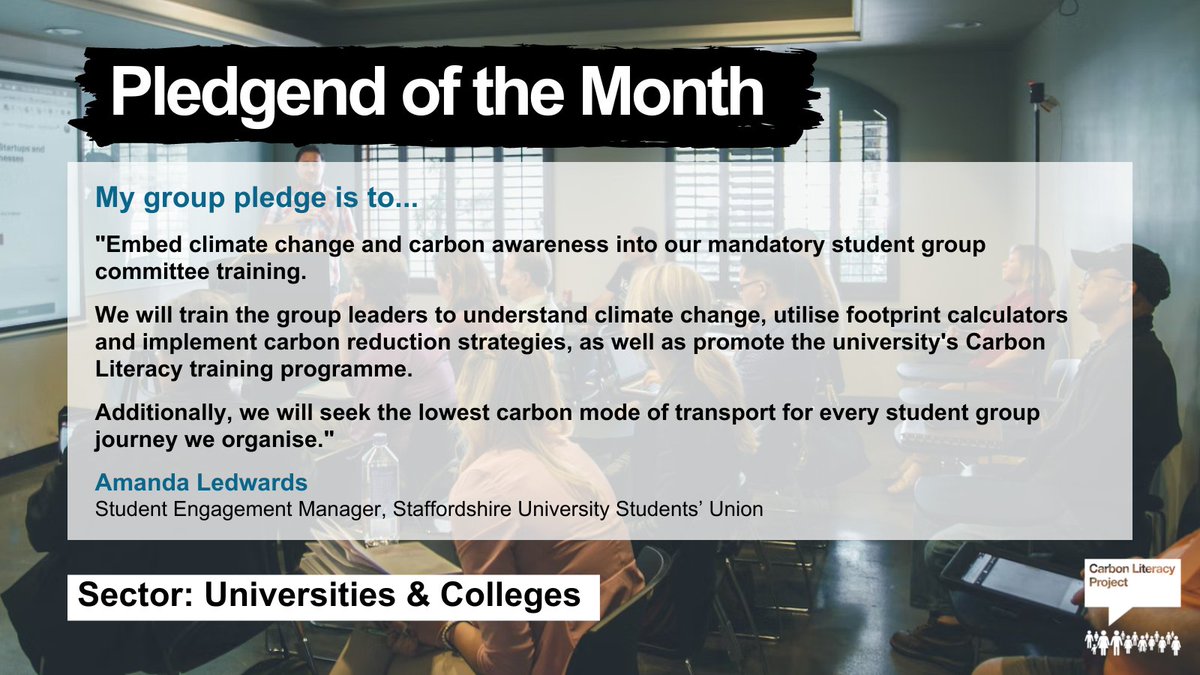 The Carbon Literacy Project on Twitter: "Pledgend of the Month for January! Among several ...