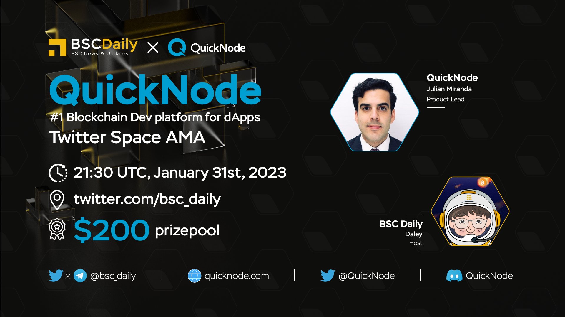 BSCDaily on Twitter: "We're excited to announce that we'll be hosting an AMA with @QuickNode 🗓 ...