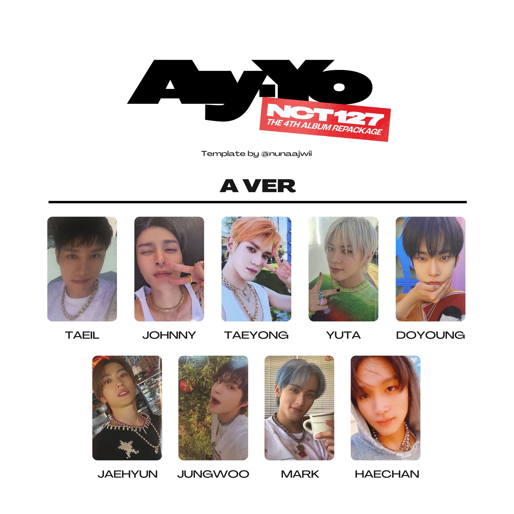 ̈ on Twitter: "Template preview Photocard pc NCT 127 ‘Ay-Yo’ - The 4th Album Repackage Photobook ...