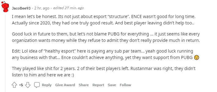 Daily PUBG on Twitter: "🇪🇺 @natu from ENCE Talks more about leaving PUBG in the reddit. 🇹🇷 ENCE ...