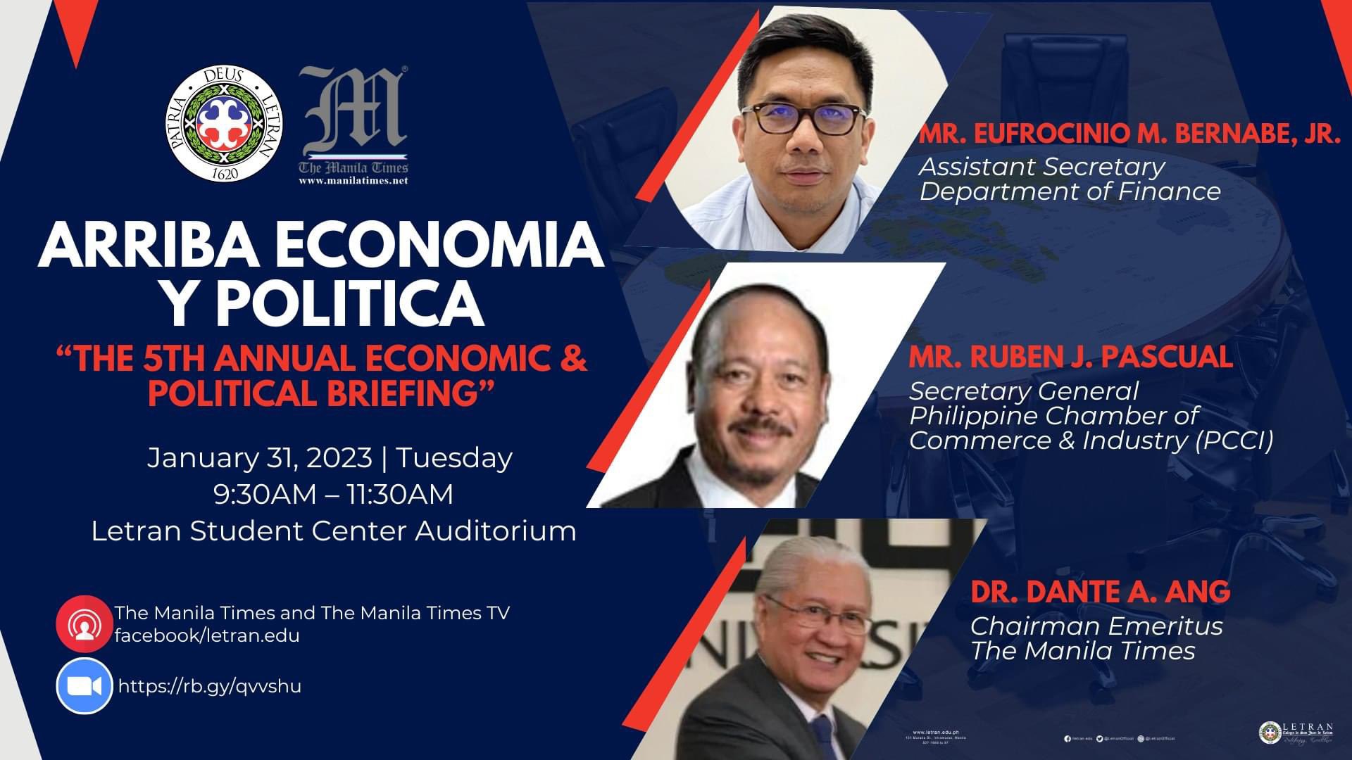 LETRAN MANILA on Twitter: "HAPPENING NOW: The 5th Annual Economic and Political Briefing ...