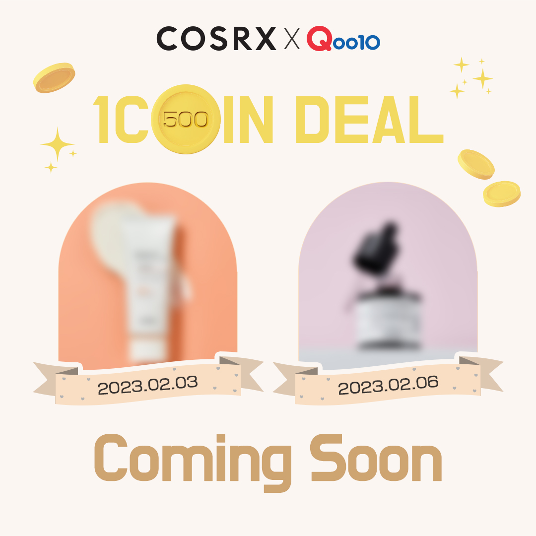 【日本公式】COSRX on Twitter: "#COSRX x #qoo10 🪙1 COIN DEAL Coming Soon🪙 ⏰COIN DEAL日程 一次：2023年2月3日 二次 ...