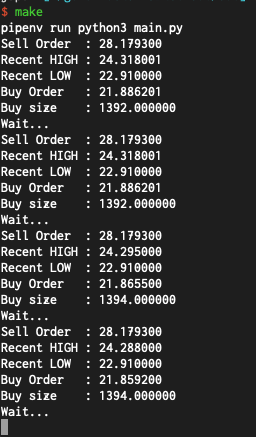 紫藤かもめ on Twitter: "速攻でbotも作ったぜ！pybottersはやはり神でした。 とりあえず一定間隔で、注文全キャンセル→指値の計算→注文、を繰り返す大変お行儀が悪い感じで ...