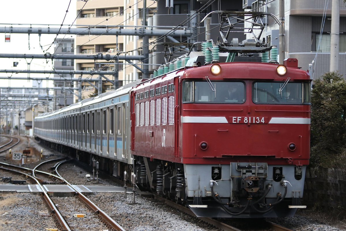 ラクトレ on Twitter: "1.31 配9736ﾚ AT出場 EF81 134牽引 ＋八ﾐﾂE231系 K3編成 上尾駅にて 撮影されてた方々お疲れ様でした！ 231の方に雪が残ってい ...