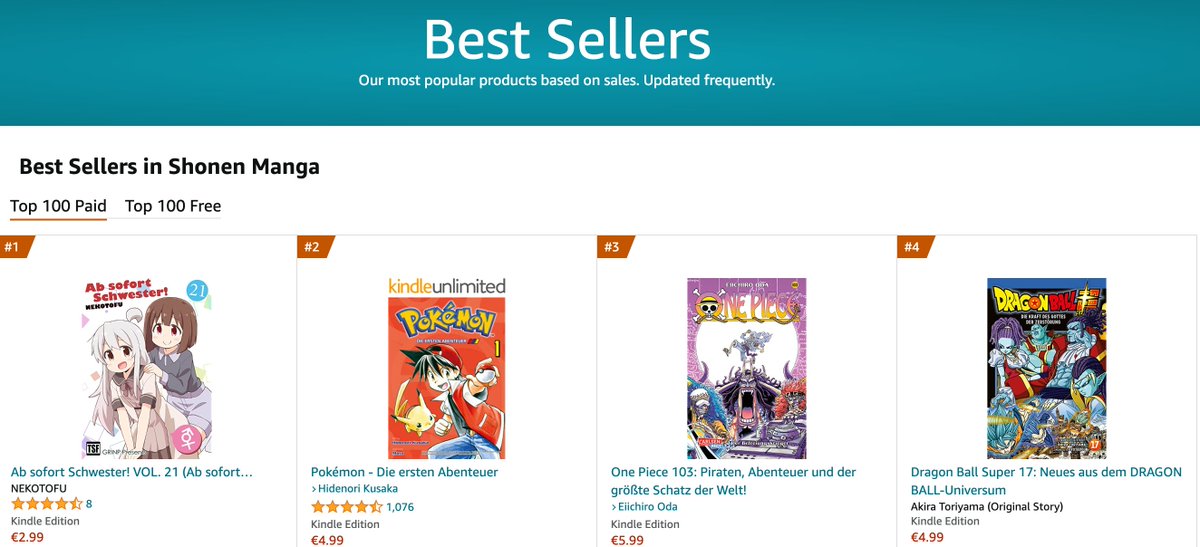 手乗りまじん on Twitter: "RT @namazuchin: ドイツでおにまいが大人気って聞いて ドイツAmazonの少年漫画売り上げランキング見たら おにまい＞ポケモン＞ワンピース ...