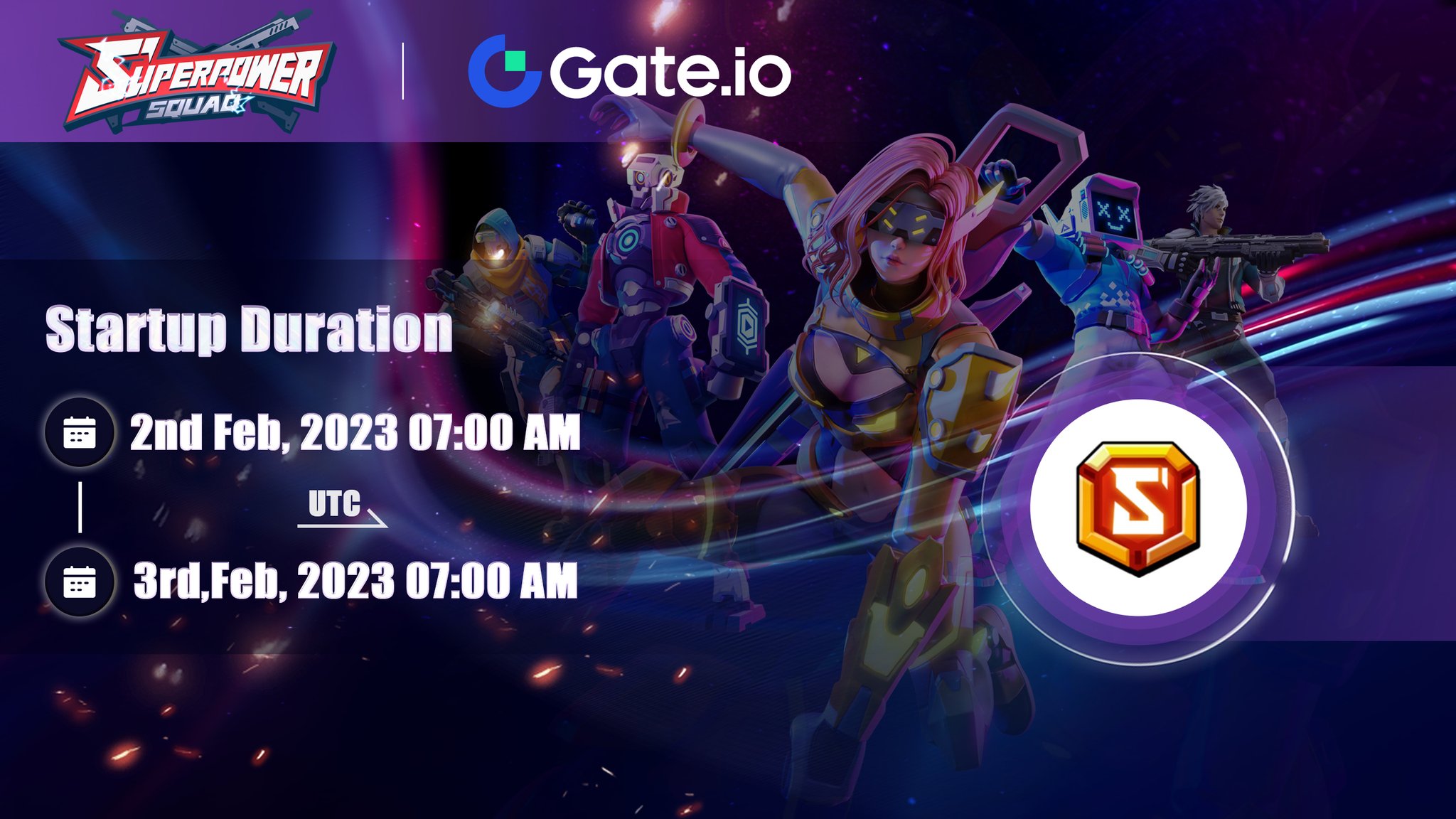 Superpower Squad on Twitter: "Hey, fighters! The @Gateio_Startup for the $SQUAD will start on ...