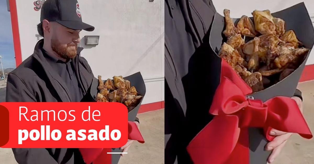 Restaurante se hace viral por ofrecer ramos de “pollito asado” en lugar ...