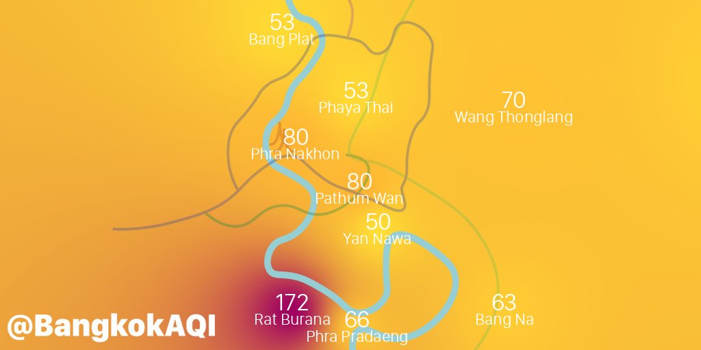 ☁️ Bangkok AQI 🔶 on Twitter: "ดัชนีคุณภาพอากาศ (AQI): 74 💛 💛 คุณภาพปานกลาง 💛 Moderate"
