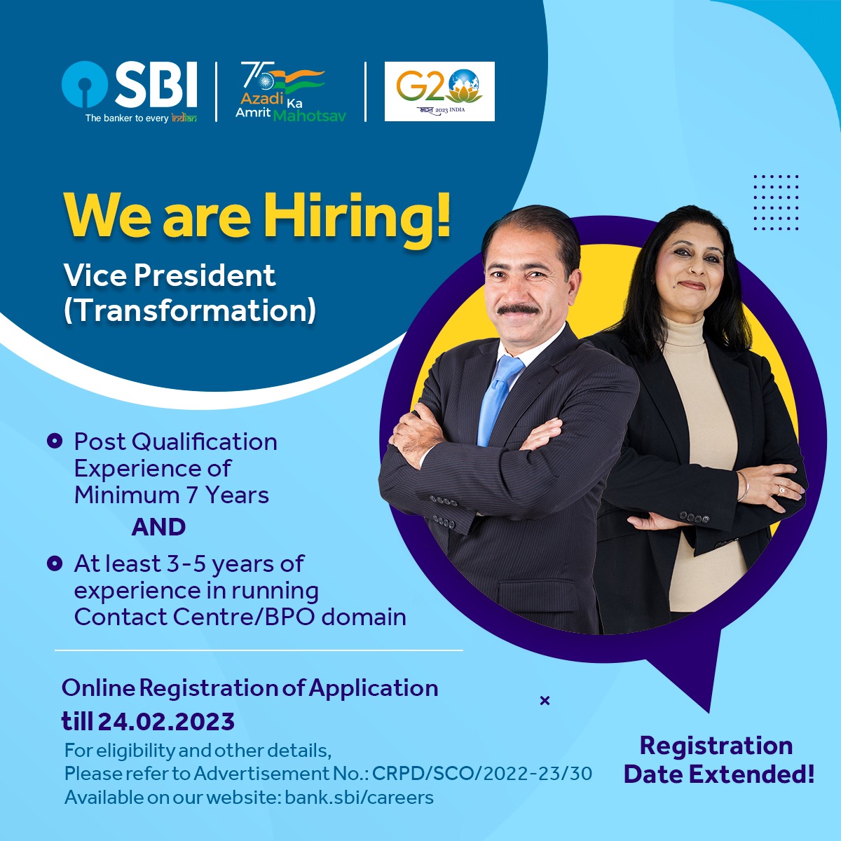 State Bank of India on Twitter: "State Bank of India is hiring for multiple positions. To apply ...