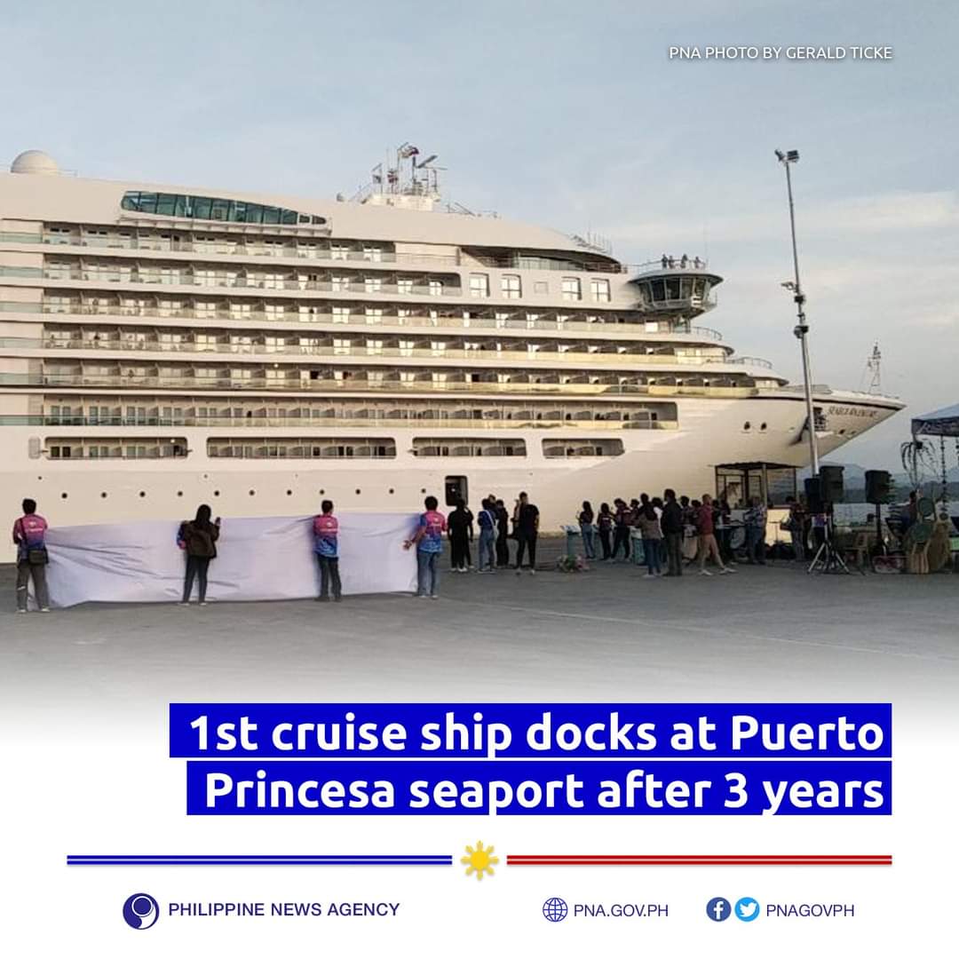 Philippine News Agency on Twitter: "Seabourn Encore docked at the Puerto Princesa City seaport ...