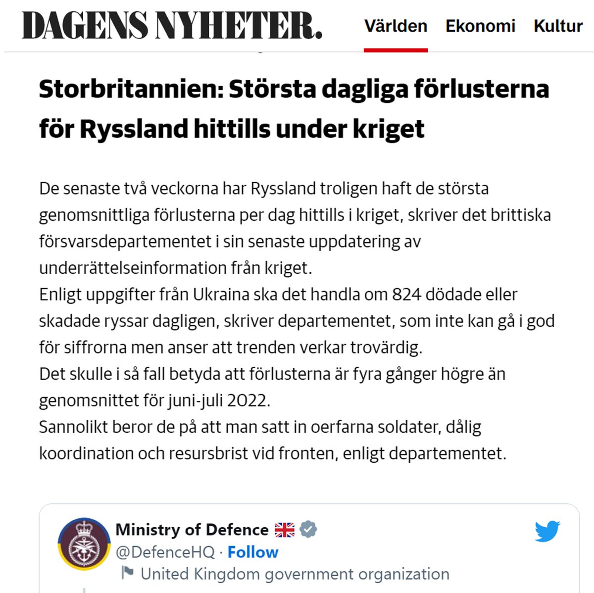Jari Lairolahti on Twitter: "Ryssarnas förluster snittar på 824 dödade per dag under de 2 ...