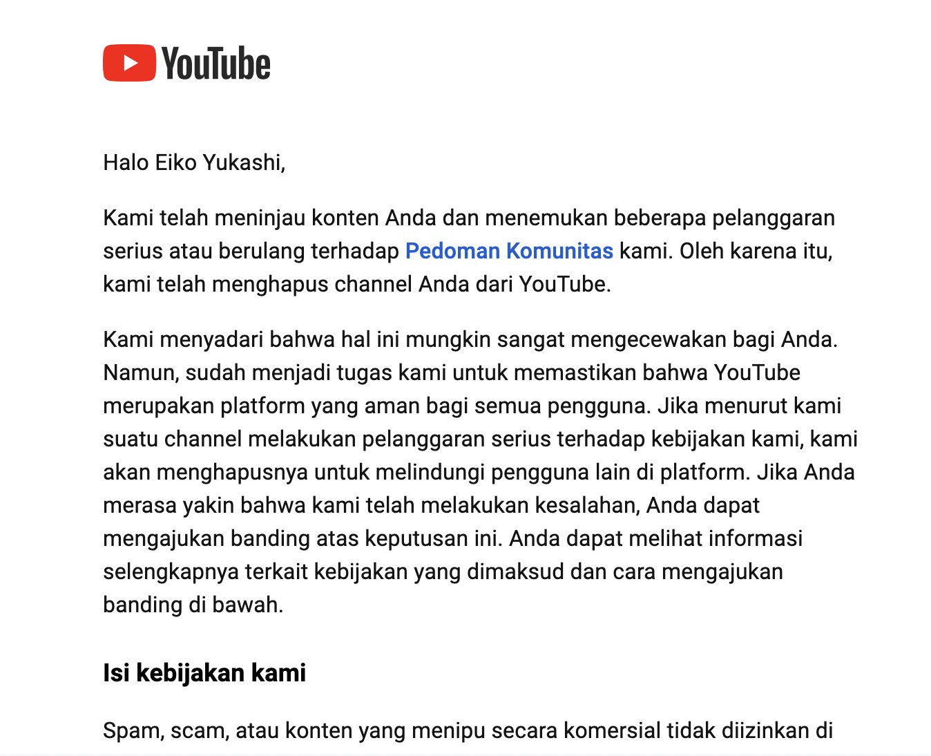 🐥 Eiko Yukashi | KORIGENGI 🐱 on Twitter: "Halo semuanya, ada kabar buruk… channel YouTube ku ke ...