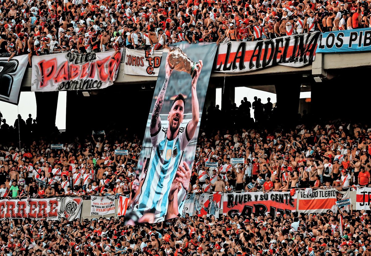 River Plate’s tribute to the World Cup Champion Lionel Messi 🐐 Leo ...