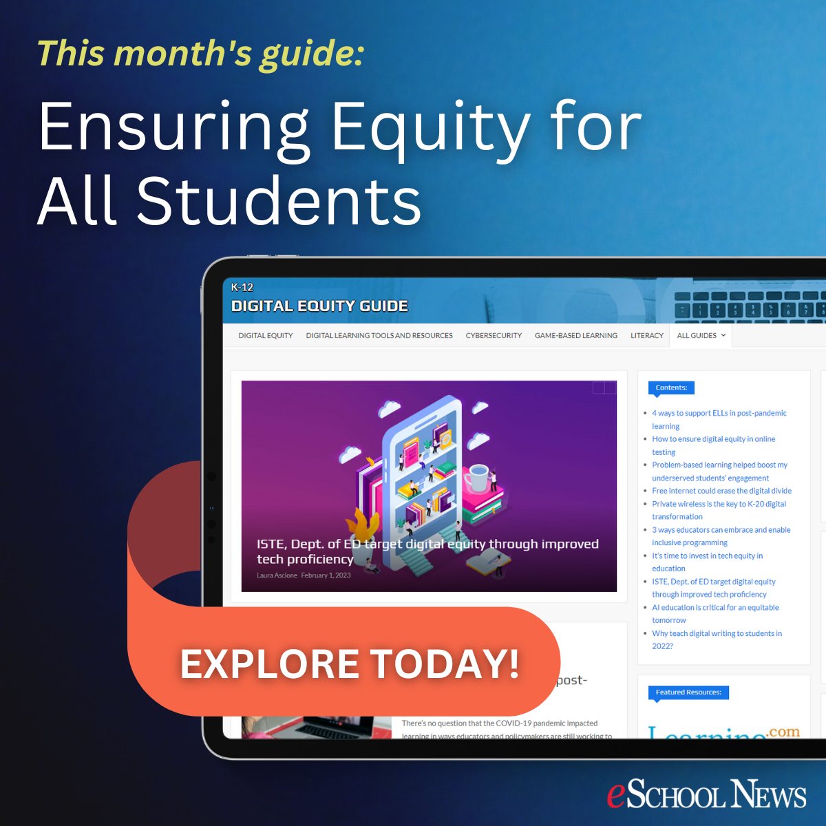 eSchool News on Twitter: "This month's guide focuses on digital equity! 💻 Check it out for the ...
