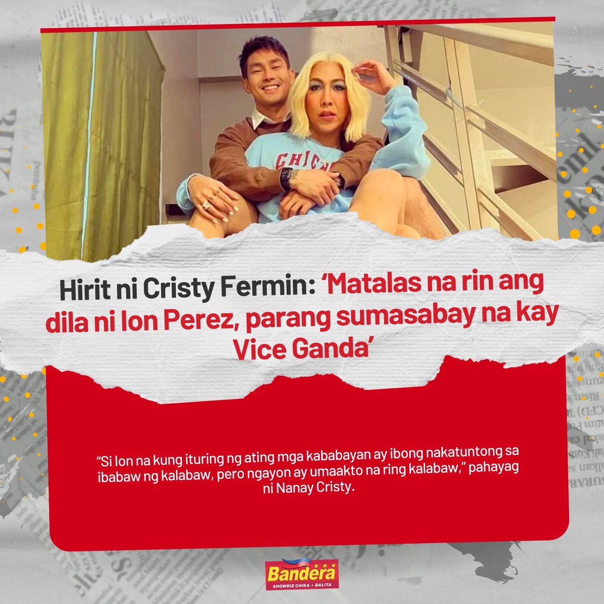 Bandera on Twitter: "True kaya na nahawa na raw si Ion Perez sa “asawa” niyang si Vice Ganda sa ...