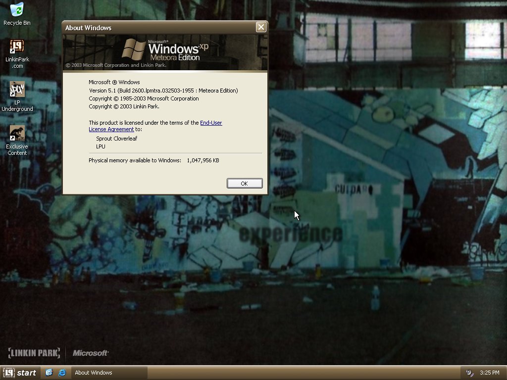 mondyspartan.exe on Twitter: "Windows XP Meteora Edition (Linkin Park special promotional ...