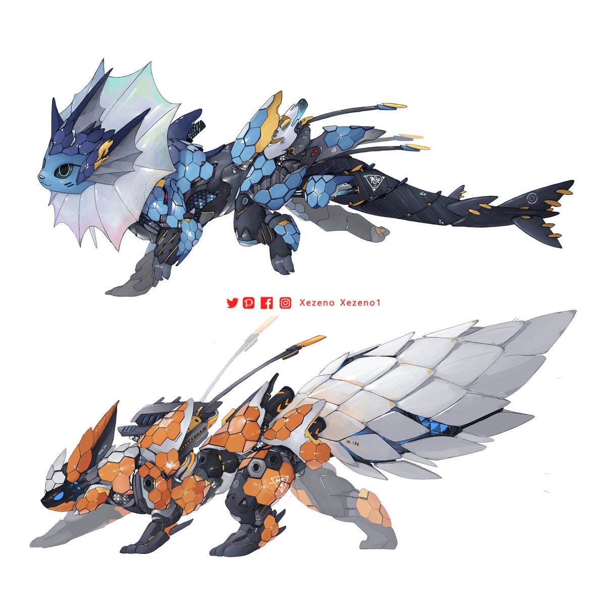 「Pokemon x Mecha Eeveelution 」|Marcus Hiiのイラスト