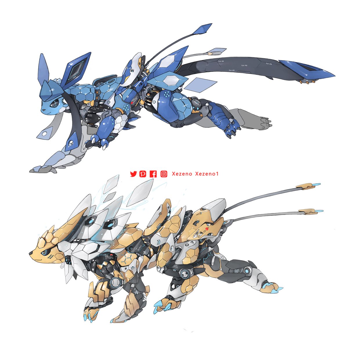 「Pokemon x Mecha Eeveelution 」|Marcus Hiiのイラスト