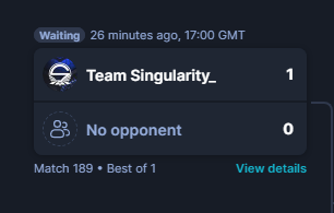 Team Singularity on Twitter: "First round we have a bye :D"