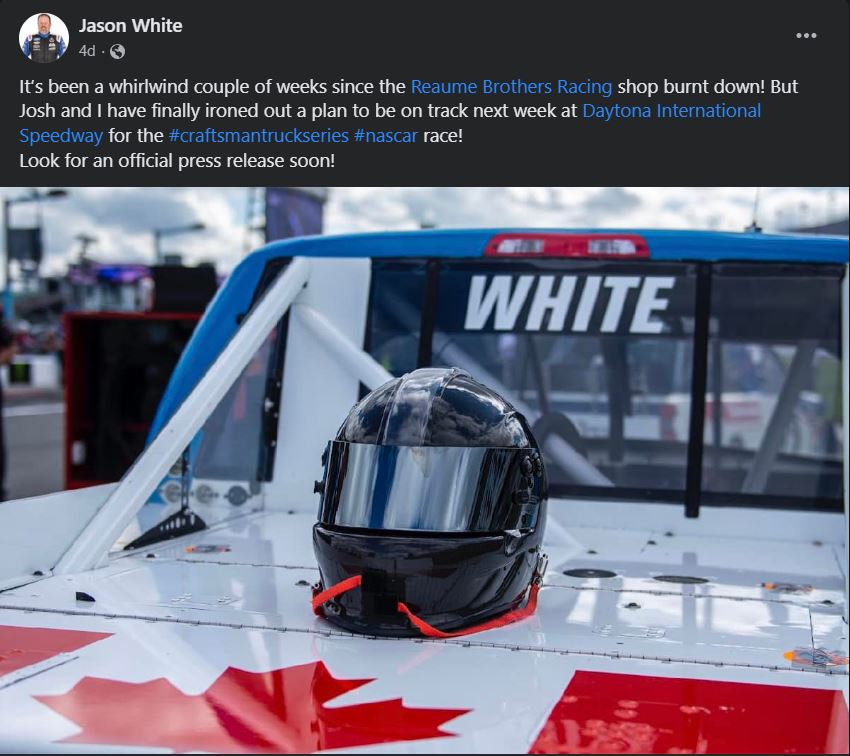 Jason White (USA) and Jason White (CAN) are both entering the Daytona ...