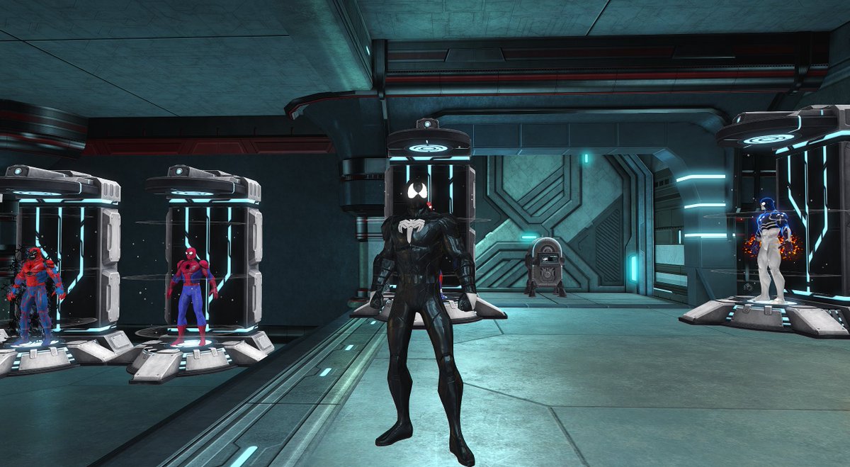 SnowyOwlDCUO on Twitter: "Updated my symbiote spider-man with the wet paint material @dcuo"