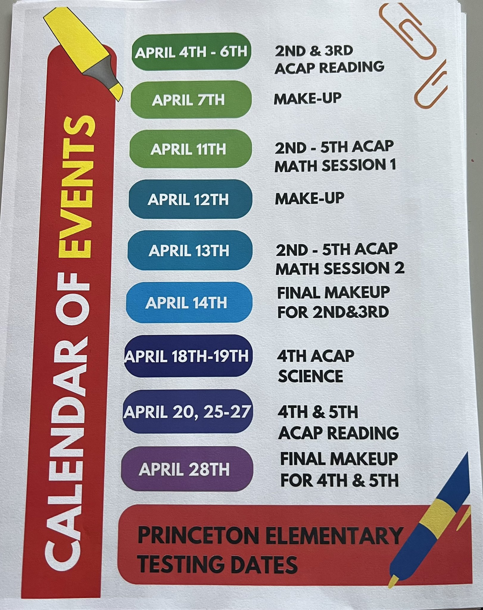 Order Of Draw Cheat Sheets Princeton Alternative Elementary School