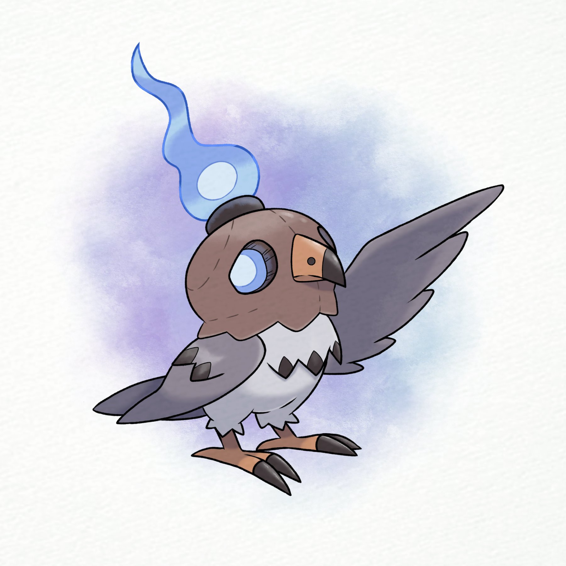 Scared Cartoon Bird Flying