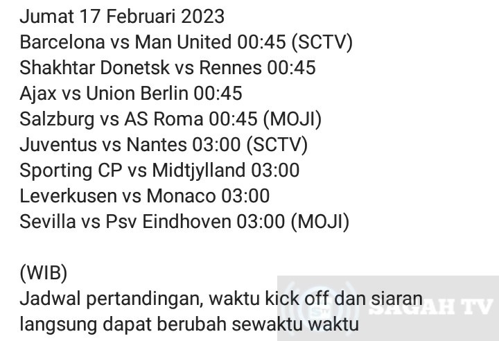 sagahtvlive on Twitter: "#Jadwal UEFA Champions League, UEFA Europa League Dan UEFA Europa ...