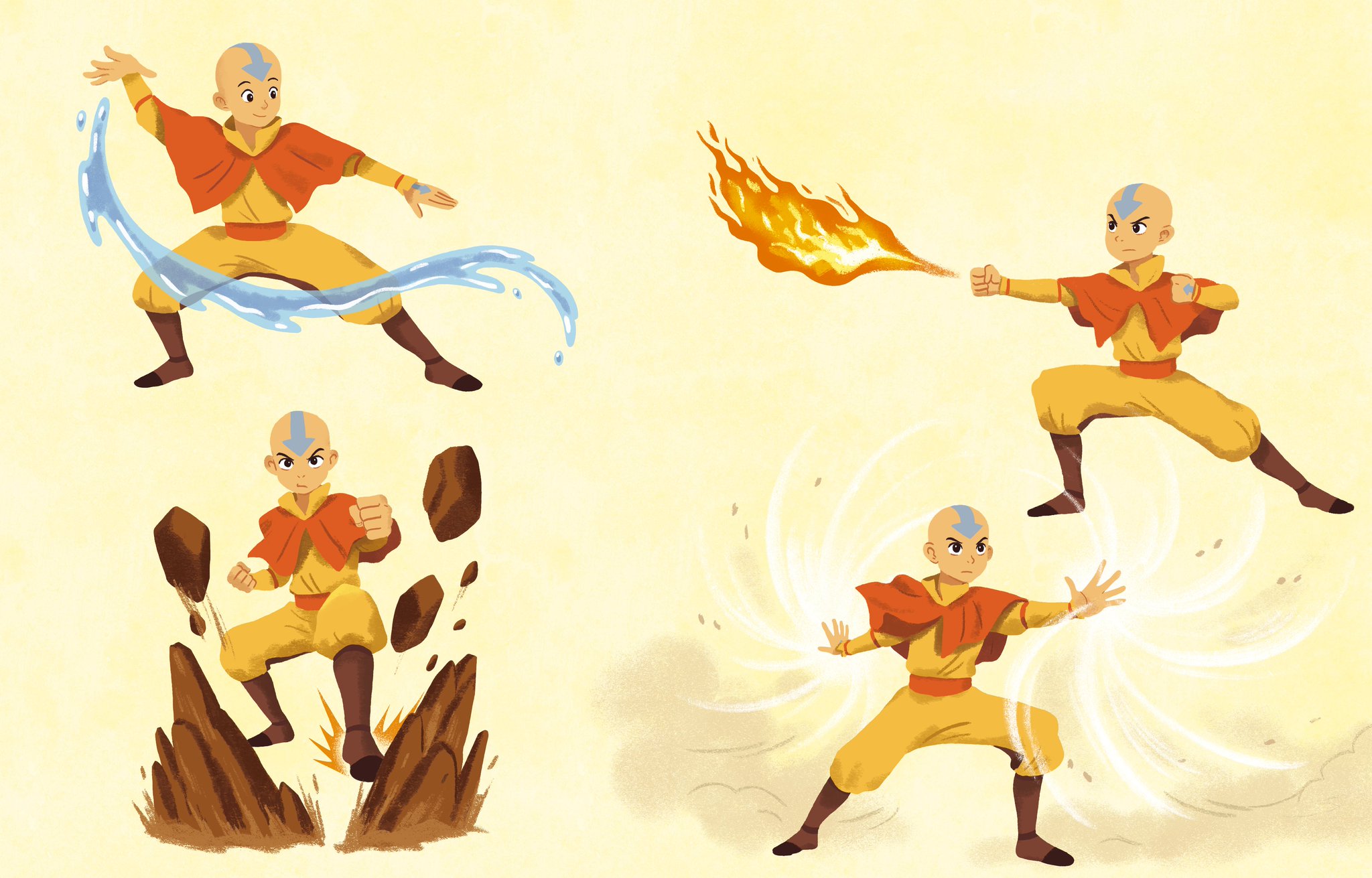 Avatar News on Twitter: "Aang bending the four elements in "Avatar The Last Airbender: I Am Aang ...