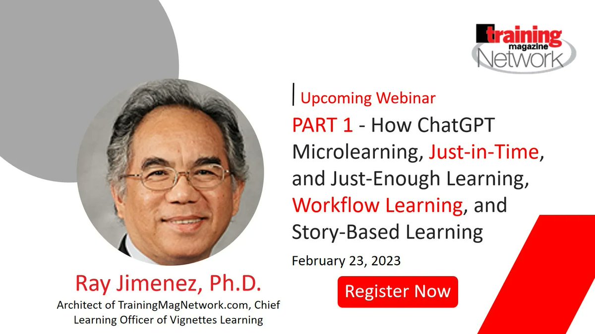 TrainingMagNetwork on Twitter: "FREE WEBINAR: PART 1 - How ChatGPT #Microlearning, Just-in-Time ...