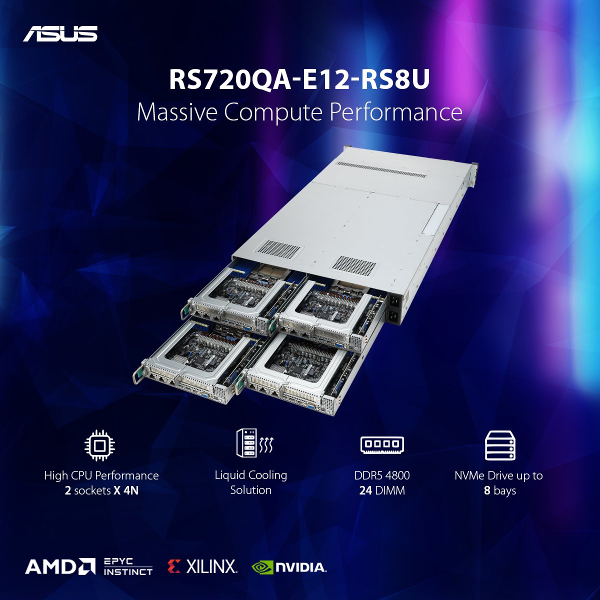 ASUS India on Twitter: "AMD EPYC™ 9004 high-density 2U4N server that is designed for liquid ...