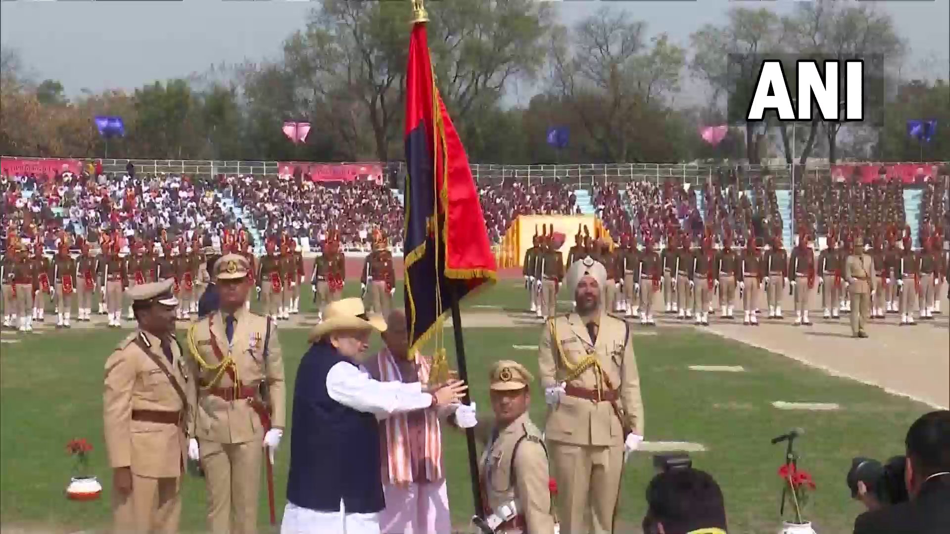 ANI on Twitter: "Union Home Minister Amit Shah at Haryana Police Academy in Karnal, to present ...