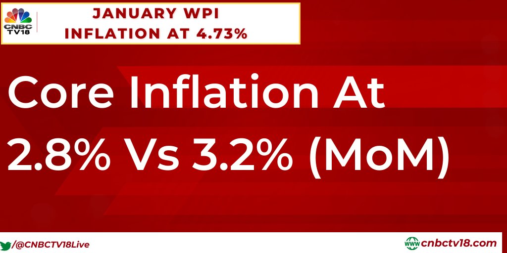 #Breaking | #January #WPI inflation at 4.73% which is at a 24-month low - Thread from CNBC-TV18 ...